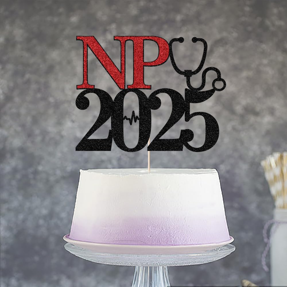 Snapklik.com : Glitter Congrats NP 2025 Grad Cake Topper, Future Nurse ...