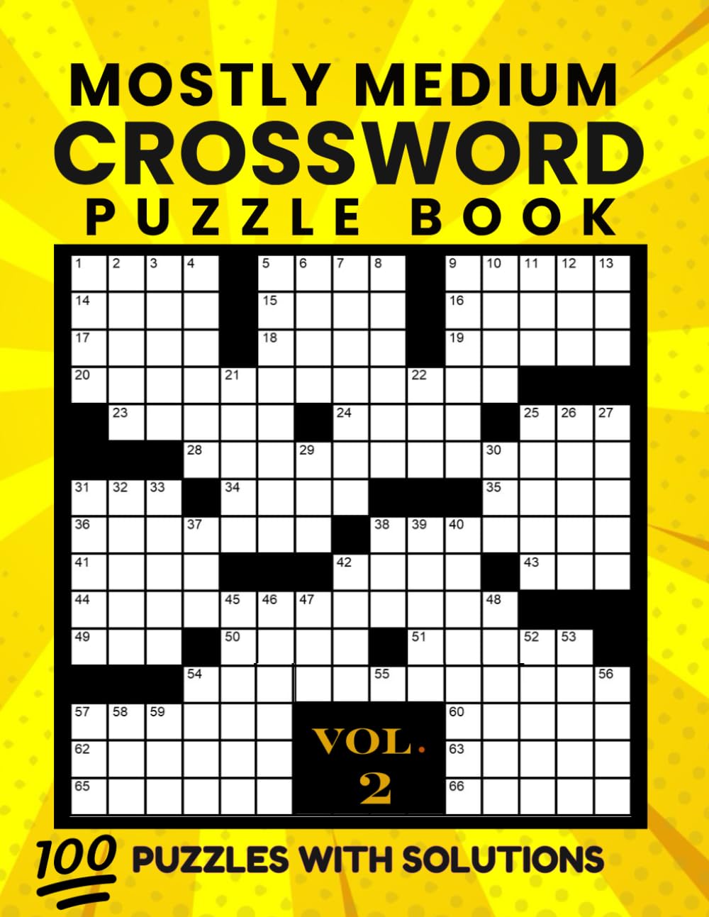 Mostly Medium Crossword Puzzle Book: 100 Puzzles With Solutions Vol. 2 ...