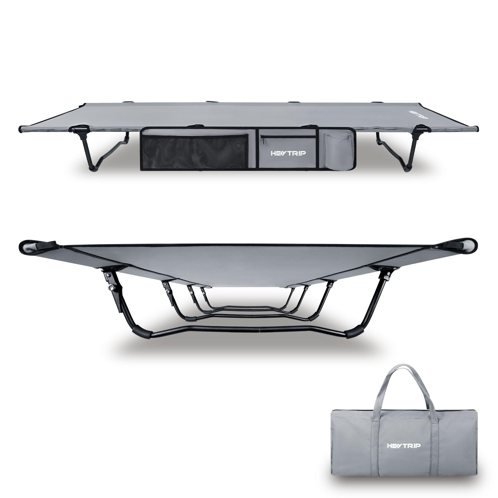 Snapklik.com : HEYTRIP Extra-Wide Folding Camping Cot, Quiet Sleeping Cot