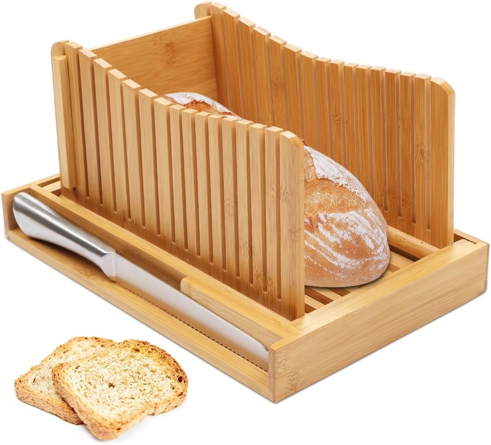Kesntto Cortador de Pan, Cortadora de Pan Plegable, Tabla de Cortar Pan ...