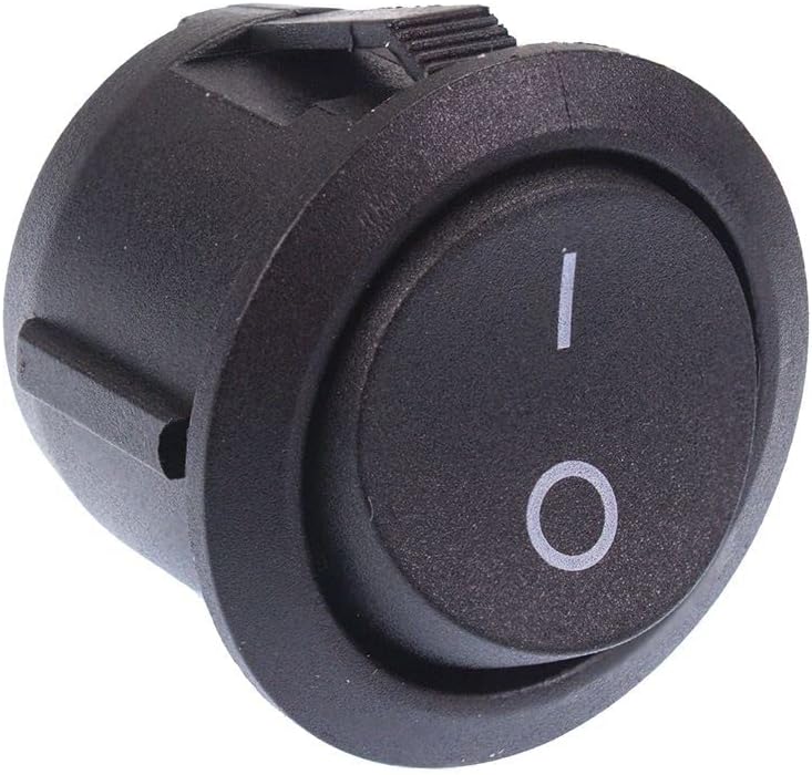 Black On/Off/On Round Latching 20mm Rocker Switch SPDT 3 Position ...