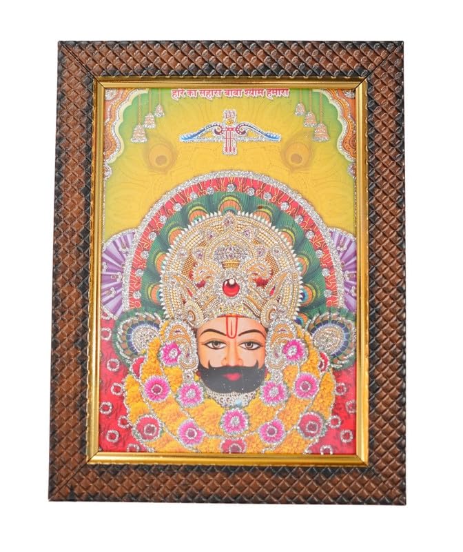 Subhash Pushtak Shree Khatu Shyam baba Wooden Photo frame for Pooja ...