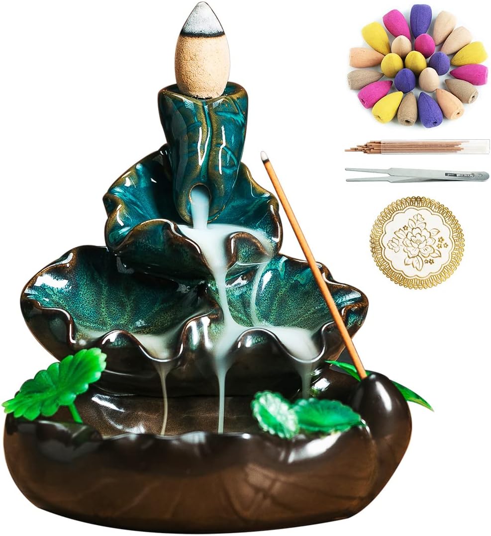 Amazon.com: SPACEKEEPER Ceramic Backflow Incense Holder and Burner ...
