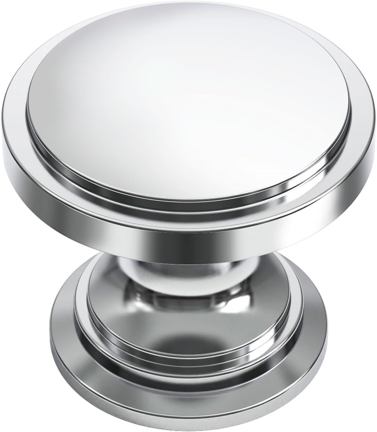 Alzassbg 10 Pack Polished Chrome Cabinet Knobs, 1.1 Inch(30mm) Diameter ...