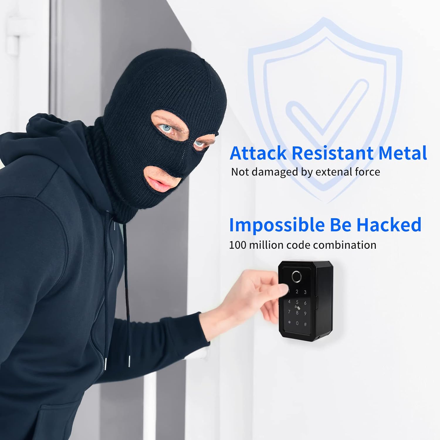 Buy Smart Key Lock Box with Remote Access, All-Metal Waterproof Lockbox ...