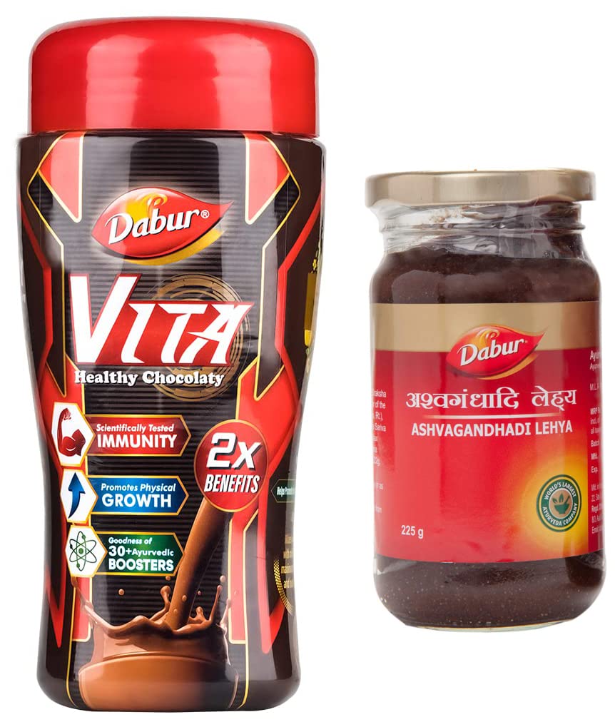 Buy Dabur Vita Powder, Pack of 500 g Jar & Dabur Ashwagandhadi Lehya ...