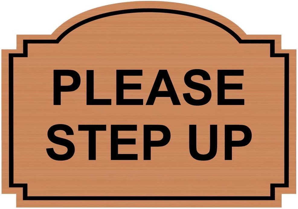 Amazon.com: ComplianceSigns.com Please Step Up Engraved Sign for Dining ...
