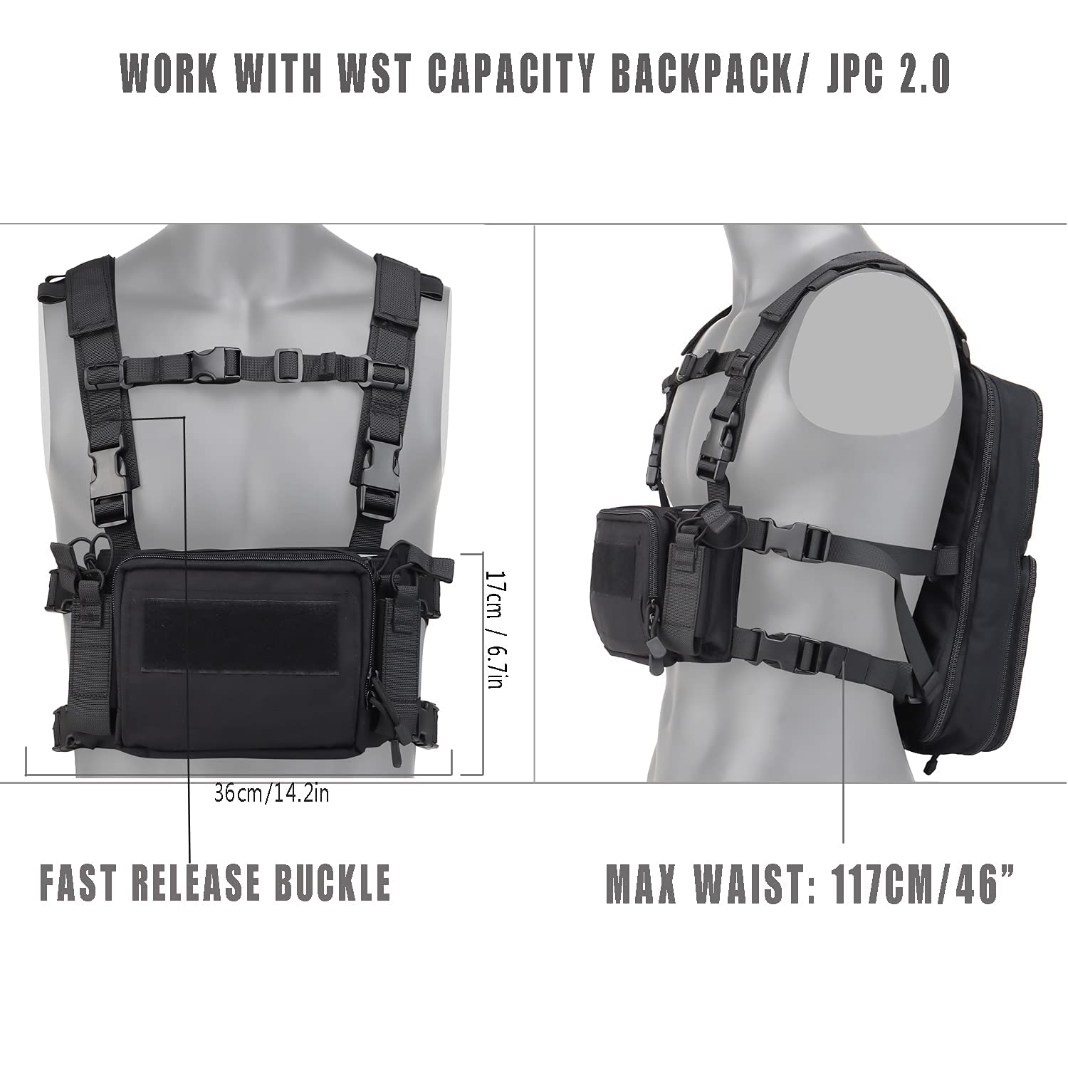 Buy Tactical Assault Chest Rig 500D Molle Multicam Tactical Vest with ...