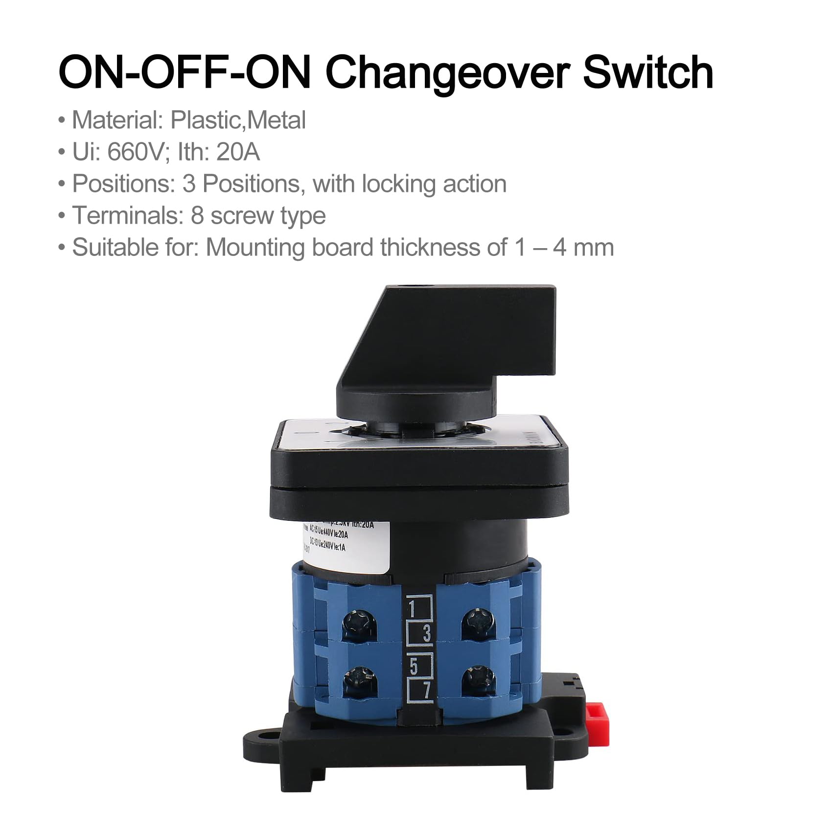 Snapklik.com : 3-Position Rotary Universal Changeover Switch DIN Rail ...