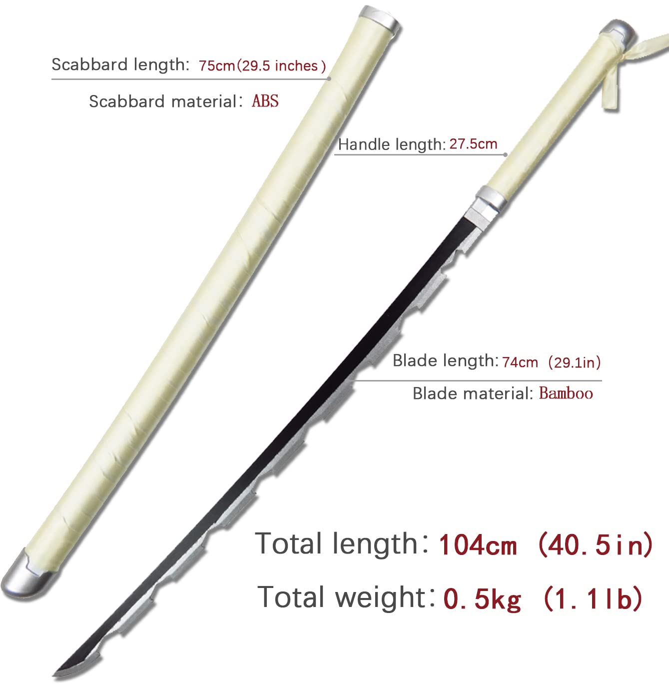 Buy Anime Samurai Cosplay Sword,Demon Slayer,Hashibira Inosuke,Bamboo ...