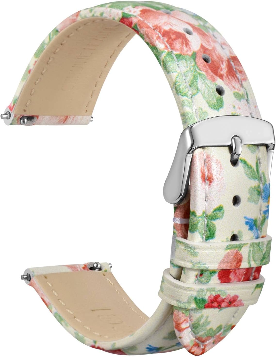 WOCCI Flowers Bracelet Watch, Genuine Leather, Quick Release, Stainless ...