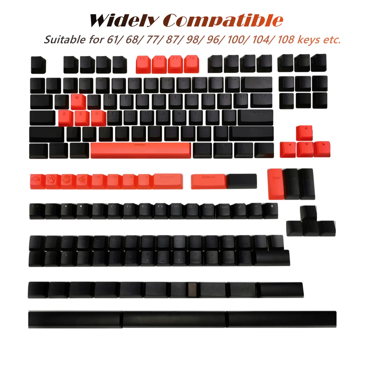 Buy XVX Pudding Keycaps - PBT Keycaps,165 Key Set Double Shot PBT ...