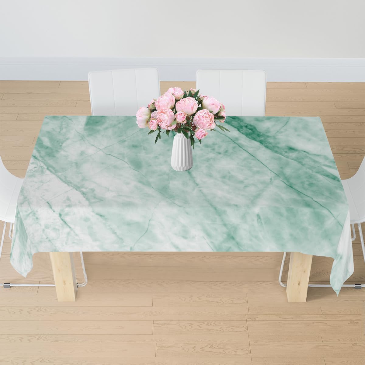 RIRIX Cyan Marble Texture Rectangular Tablecloth Waterproof and Anti ...
