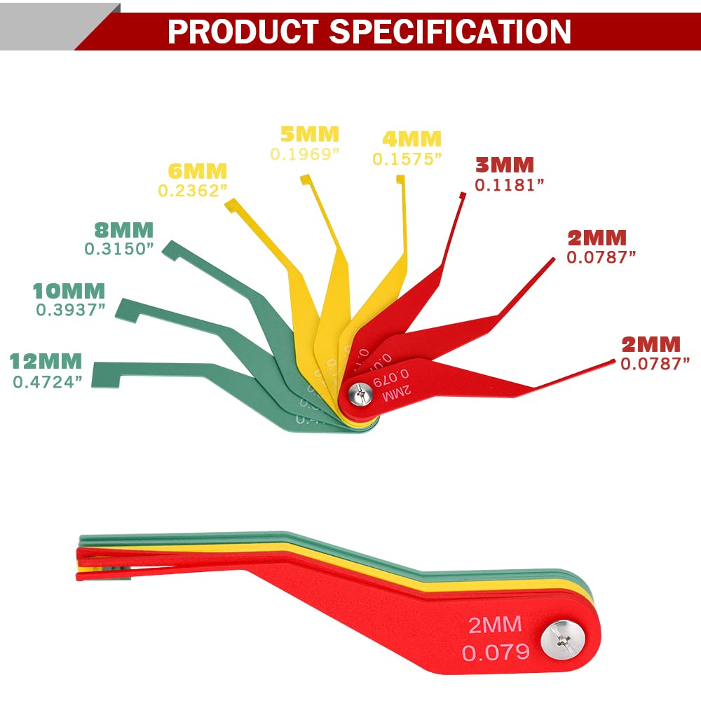 Snapklik.com : DITKOK 9-Piece Metal Brake Pad Gauge Set, Brake Gauge ...