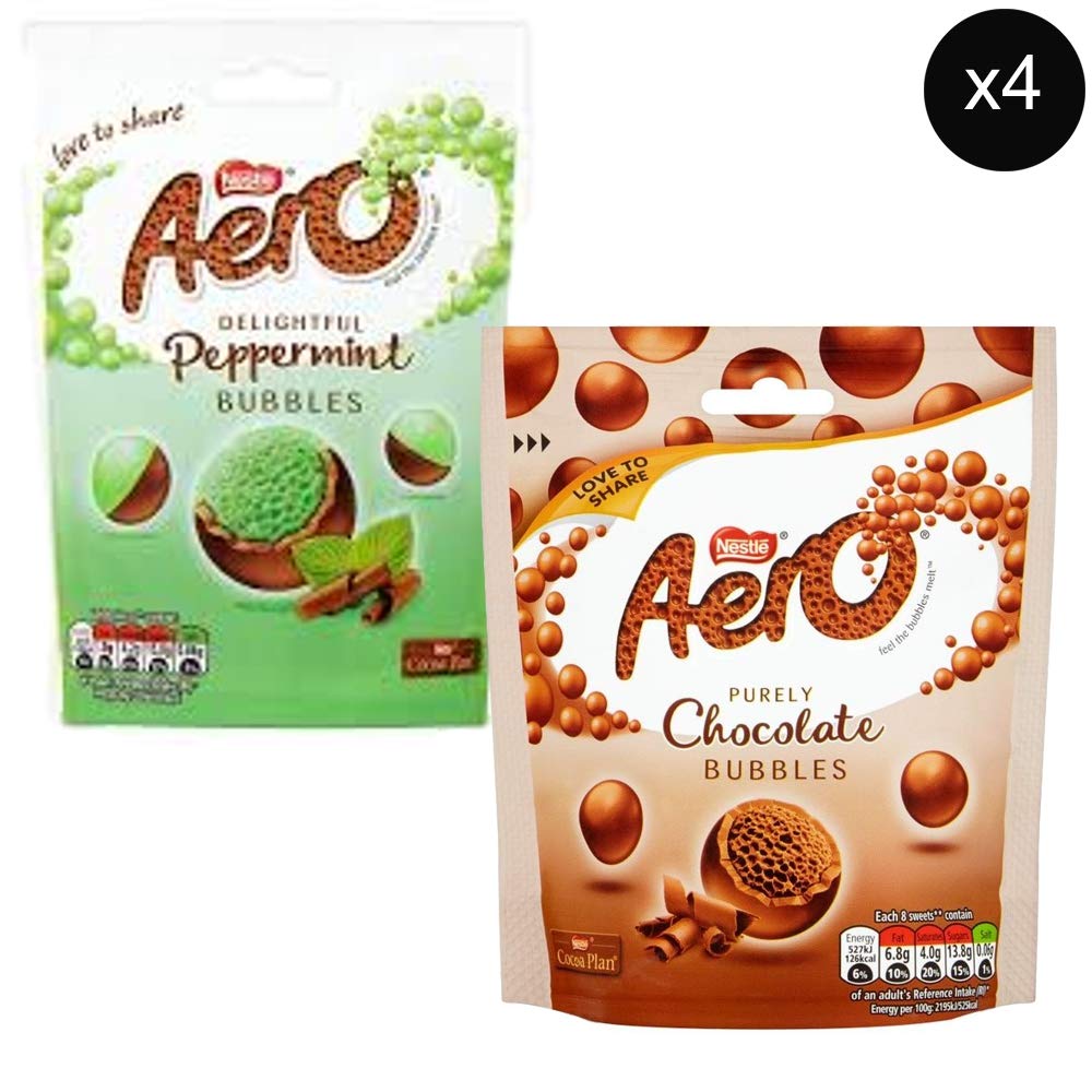 Buy Nestles Aero Bubbles Milk Chocolate Pouch 102g x4 + Nestles Aero ...