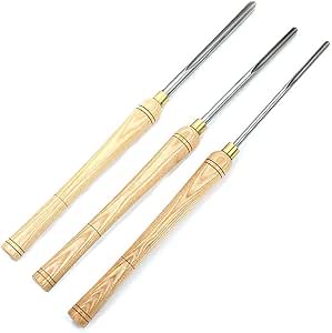 Wood Lathe Turning Tools, Bowl Gouge Set Includes 1/4 3/8 1/2 Flute ...