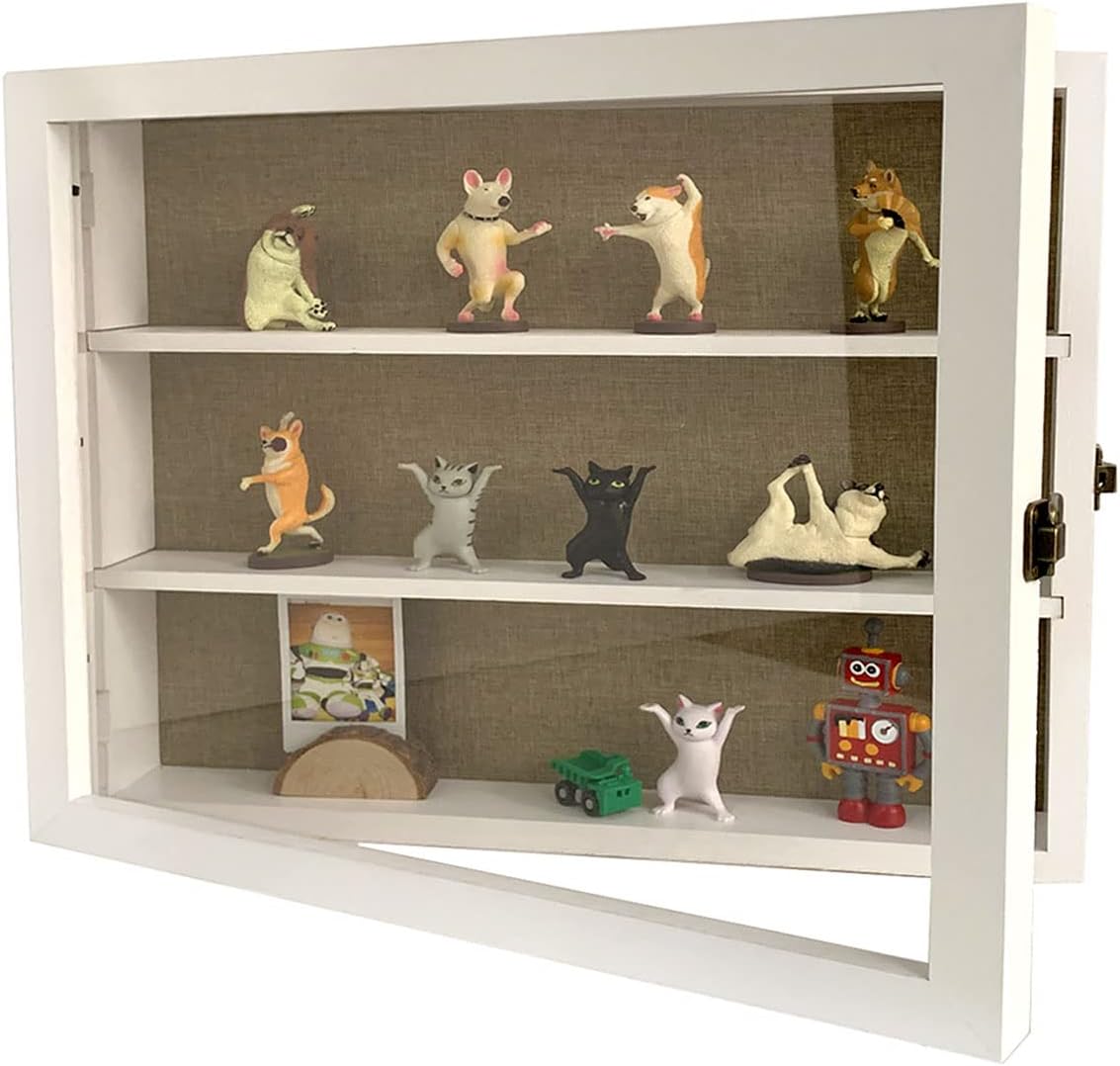 Amazon.com - WANLIAN Large Shadow Box with Shelves, 16x14 Wooden Shadow Box Display Cabinet with ...