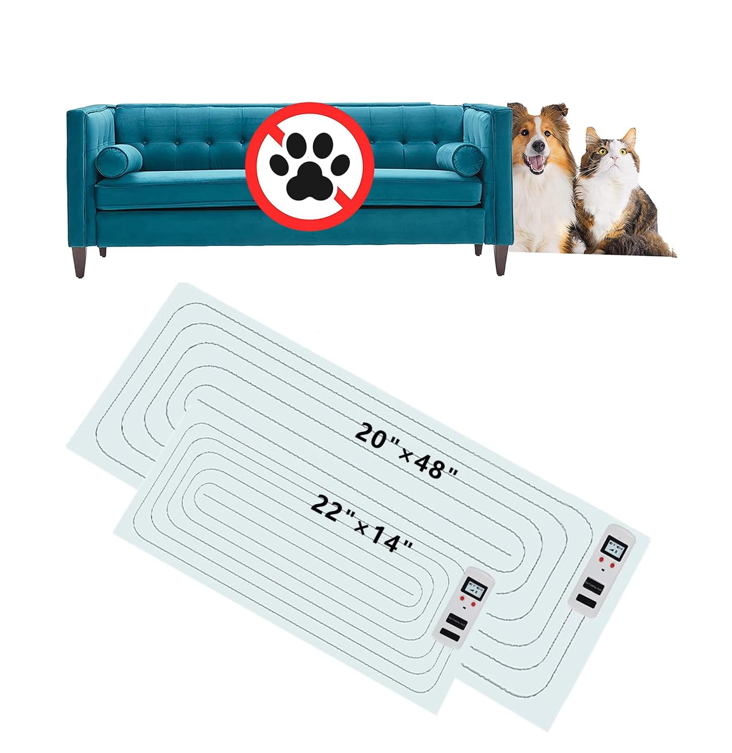 Amazon.com : SEERWAY Scat Pet Shock Mat Upgraded 2 Pieces in Different ...