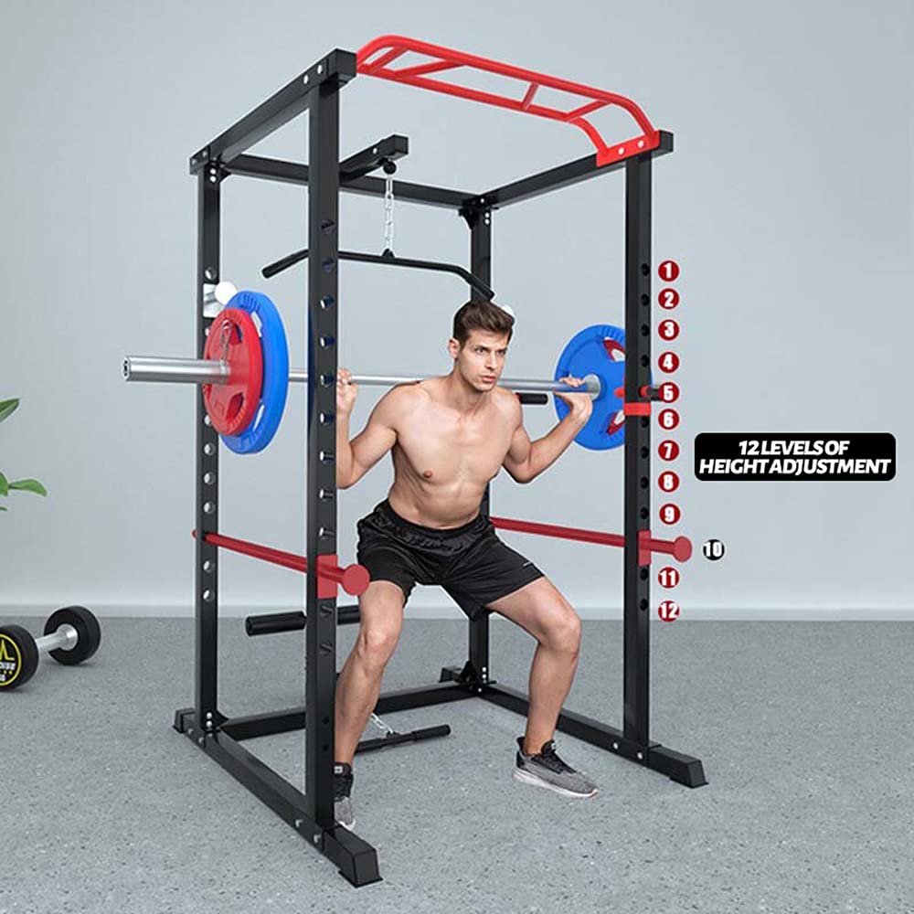 PIAOMTIEE Upgraded Power Cage, 1100 lbs Power Rack Full Home Gym for ...