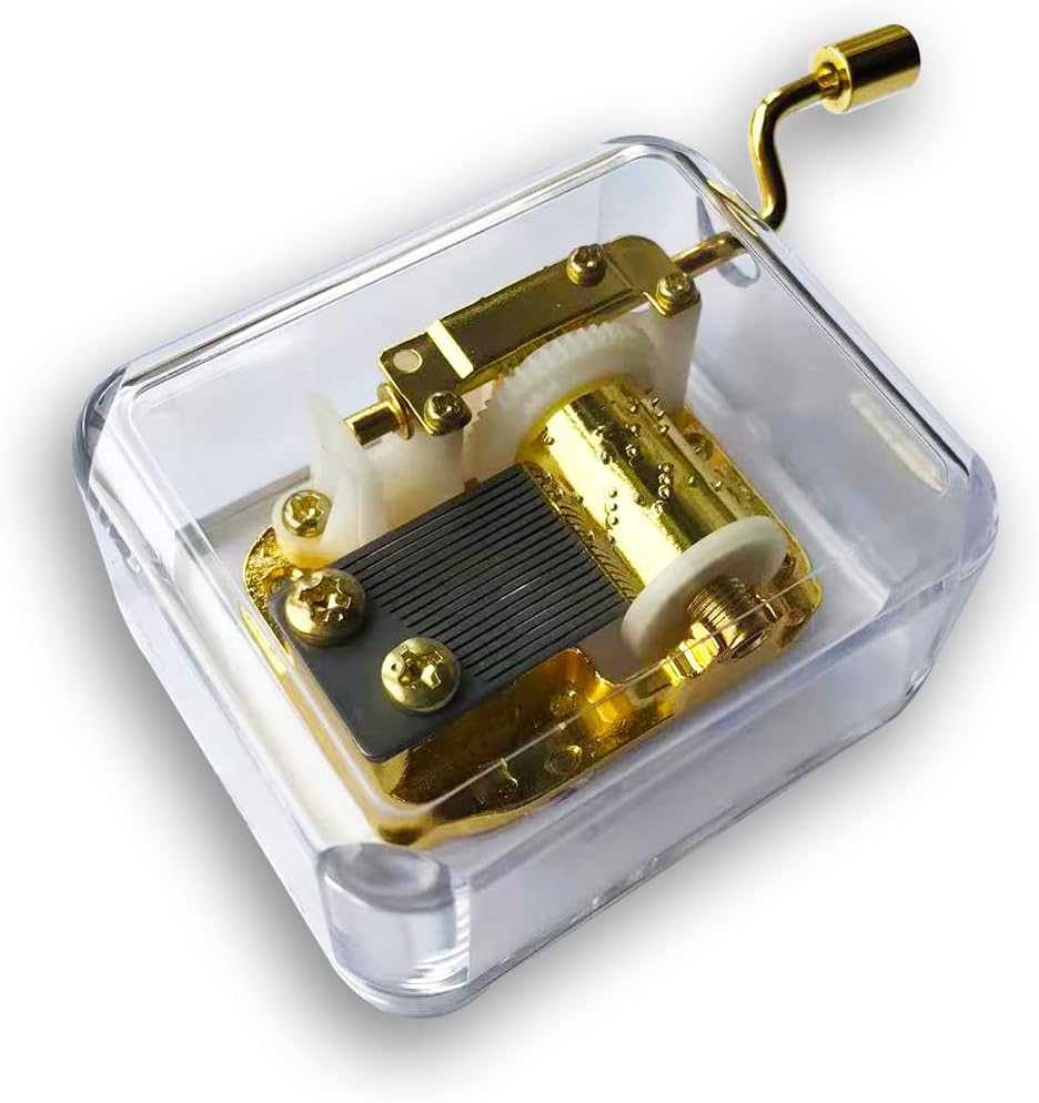 Amazon.com: Amaxiu Merry Christmas Music Box Gift, Acrylic Clear Hand ...