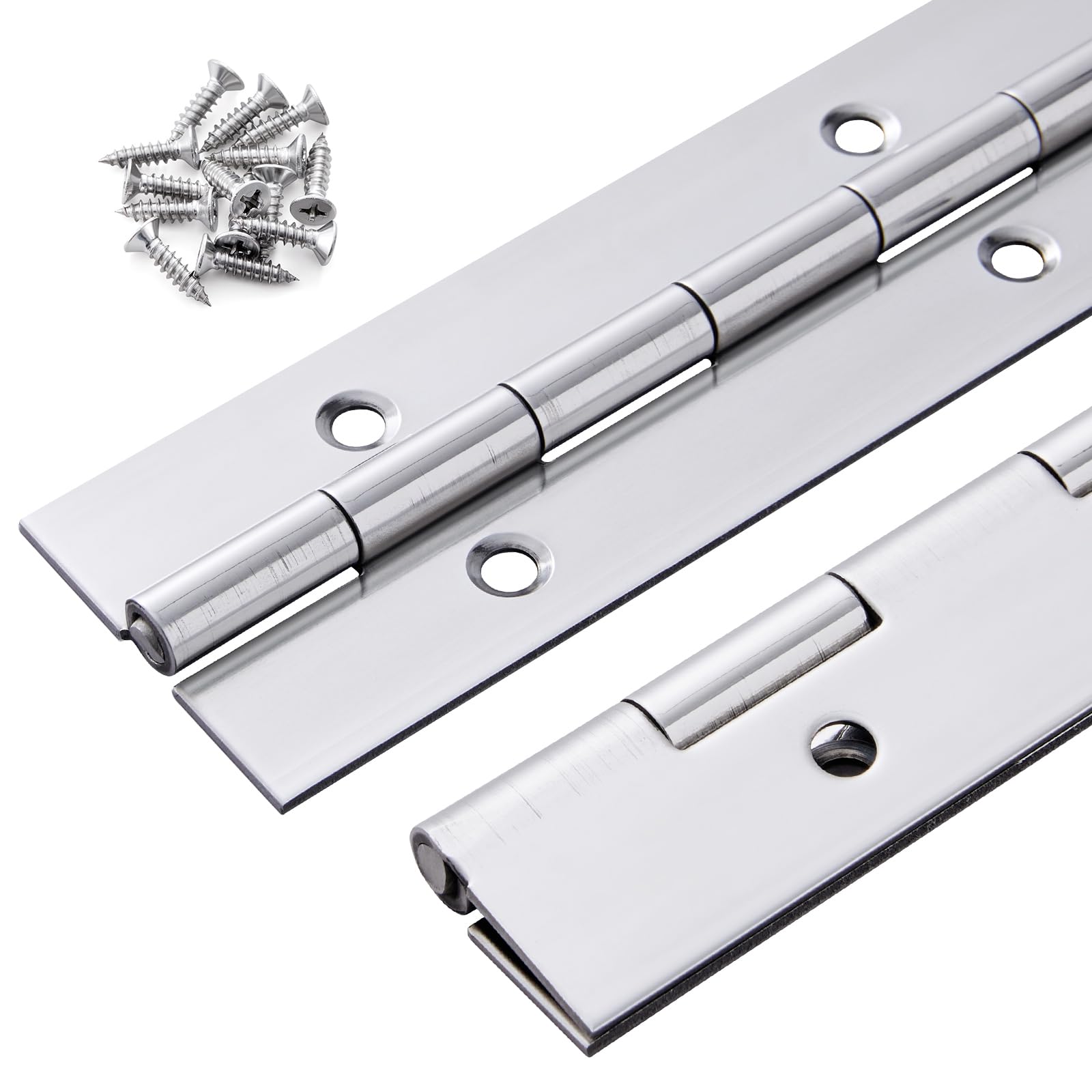 2 Pack Heavy Duty Piano Hinge 24 Inch x 1.5 Inch Stainless Steel ...