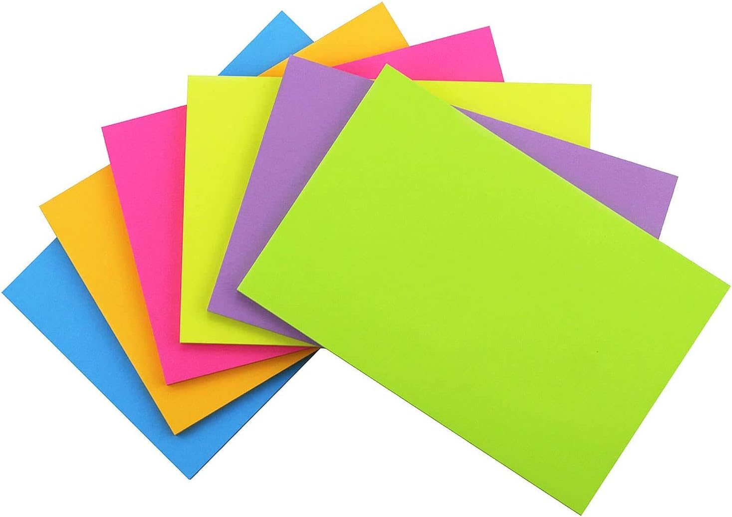 Snopake 127 x 76 mm Neon Assorted Sticky Notes Pack of 6, 100 Sheets ...