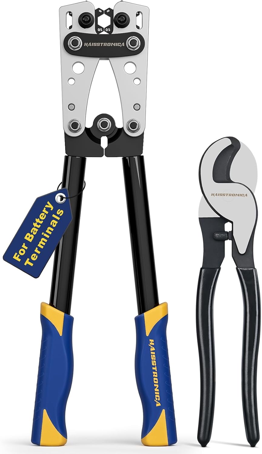 haisstronica Crimping Tool for Battery Terminals with Cable Cutters ...