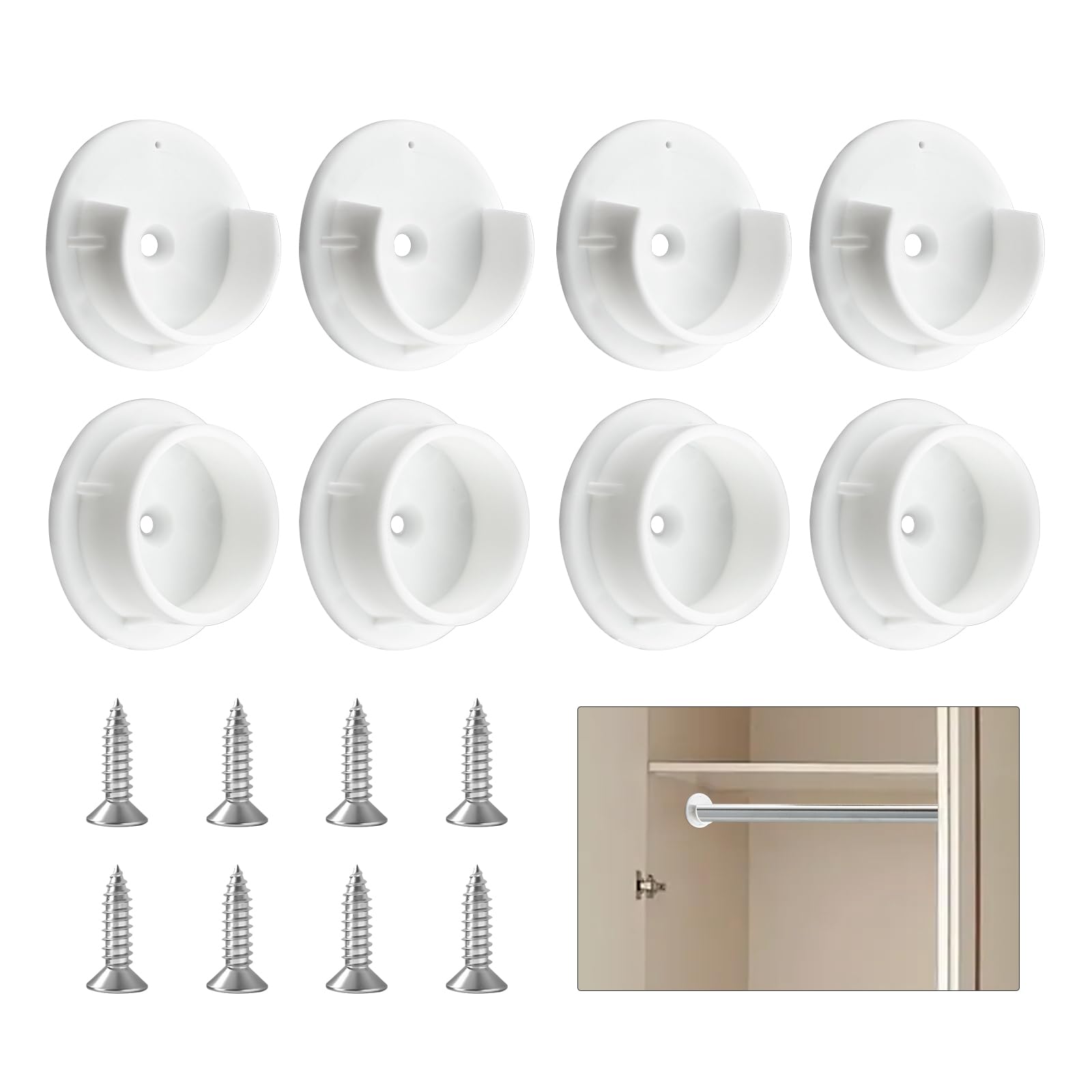 Amazon.com: HOME MASTER HARDWARE Plastic Closet Pole Socket,1-3/8 ...