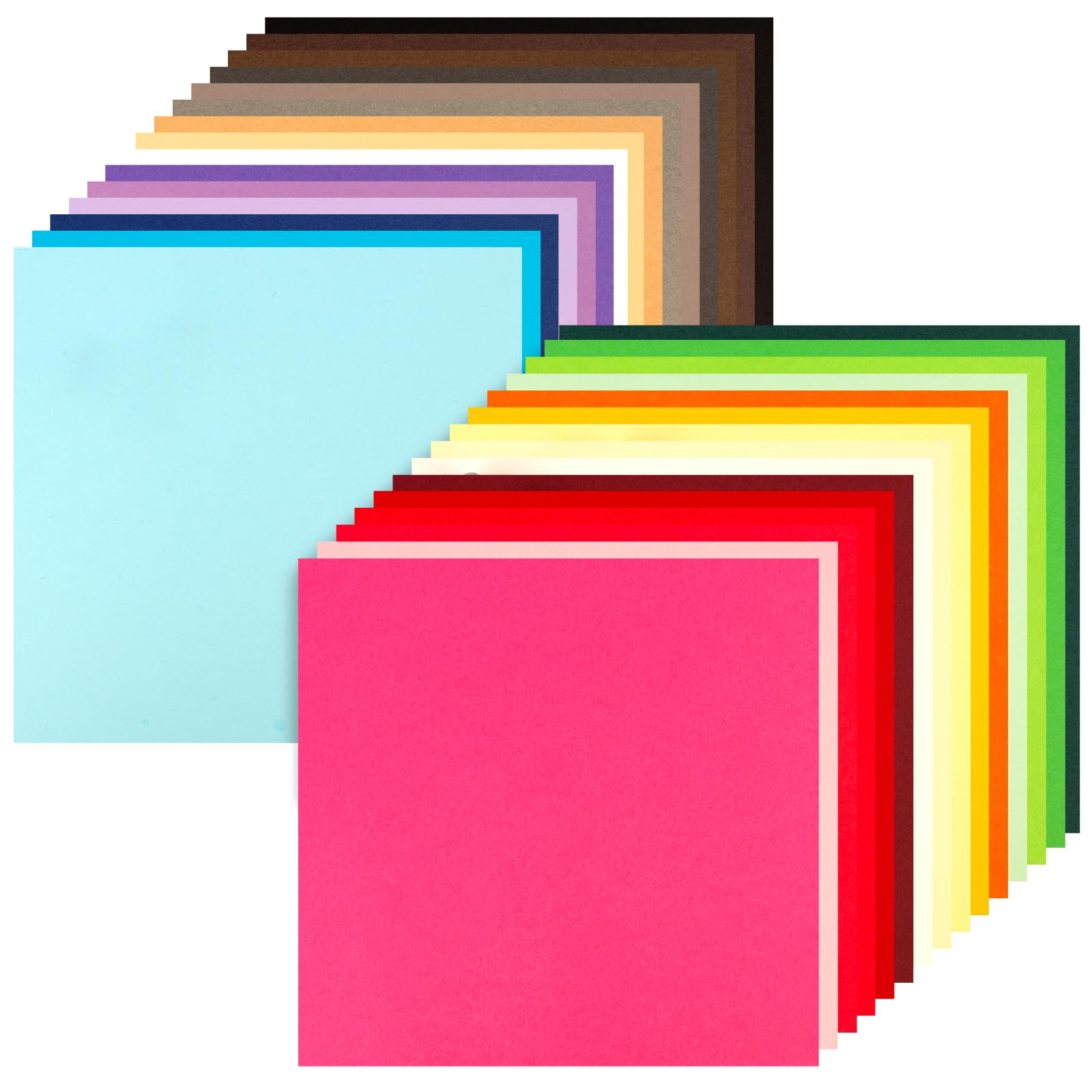 Amazon.com : BigOtters 100 Sheets Colored Cardstock Paper, Square Craft ...