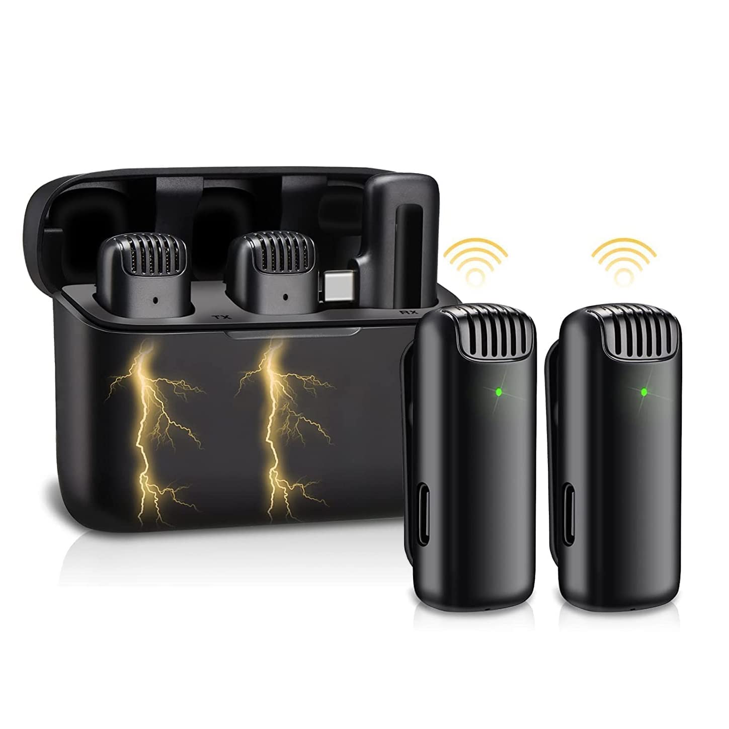 Amazon.com: Dual Wireless Lavalier Microphone Professional Wireless ...