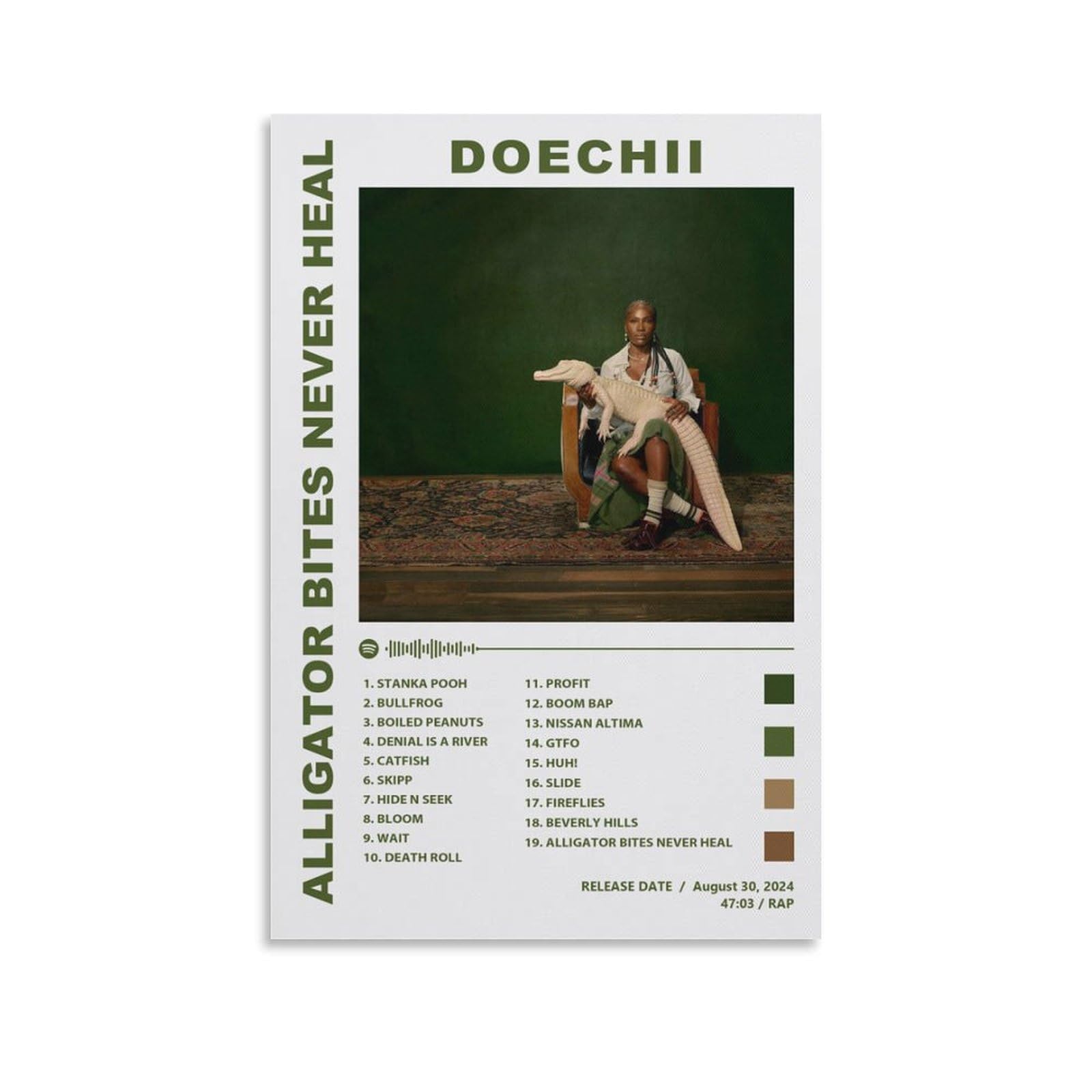 Amazon.com: WRBO VEHY Doechii Alligator Bites Never Heal Canvas Poster ...