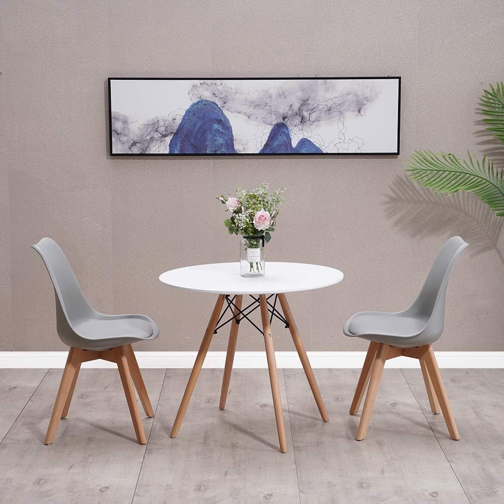 HomJoy Modern Design Dining Table and Chair Set, Grey Retro Lounge ...