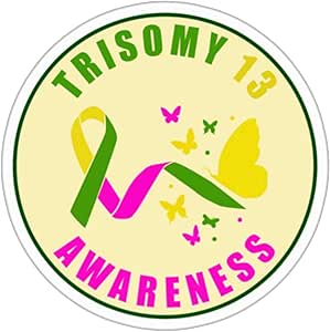 Amazon.com: Trisomy 13 Awareness Sticker Yellow and Green and Pink ...
