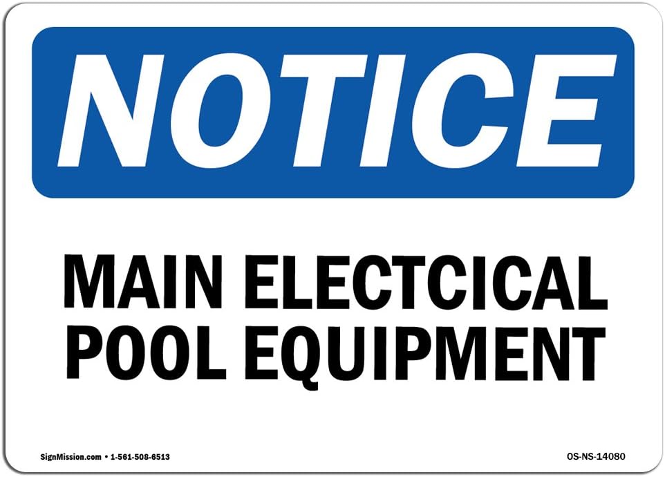 Amazon.com: OSHA Notice Signs - Main Electrical Pool Equipment | Decal ...