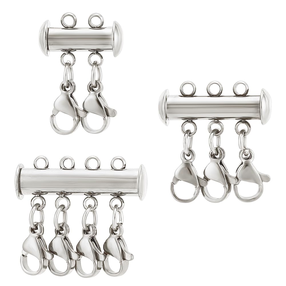 Amazon.com: UNICRAFTALE 3Pcs Layered Necklace Clasps 3 Sizes Stainless ...
