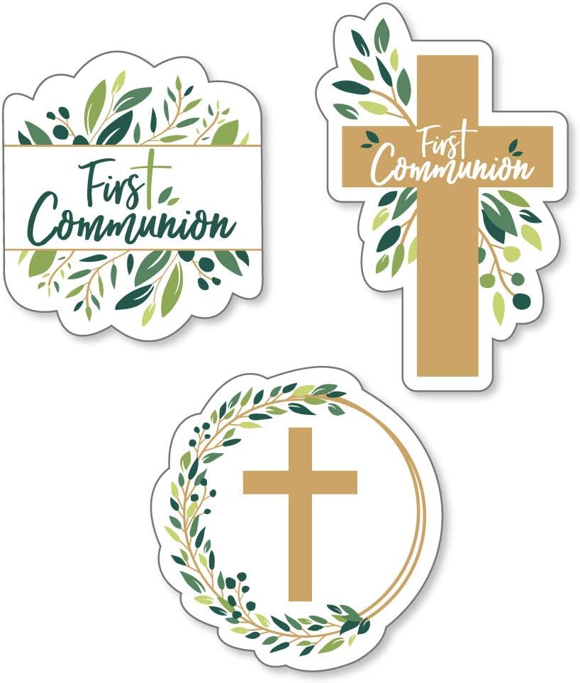Amazon.com: Big Dot of Happiness First Communion Elegant Cross - DIY ...