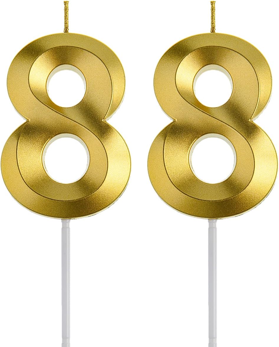 Amazon.com: 2.76 inch 28th Birthday Candles, Gold Number 28 Cake Topper ...