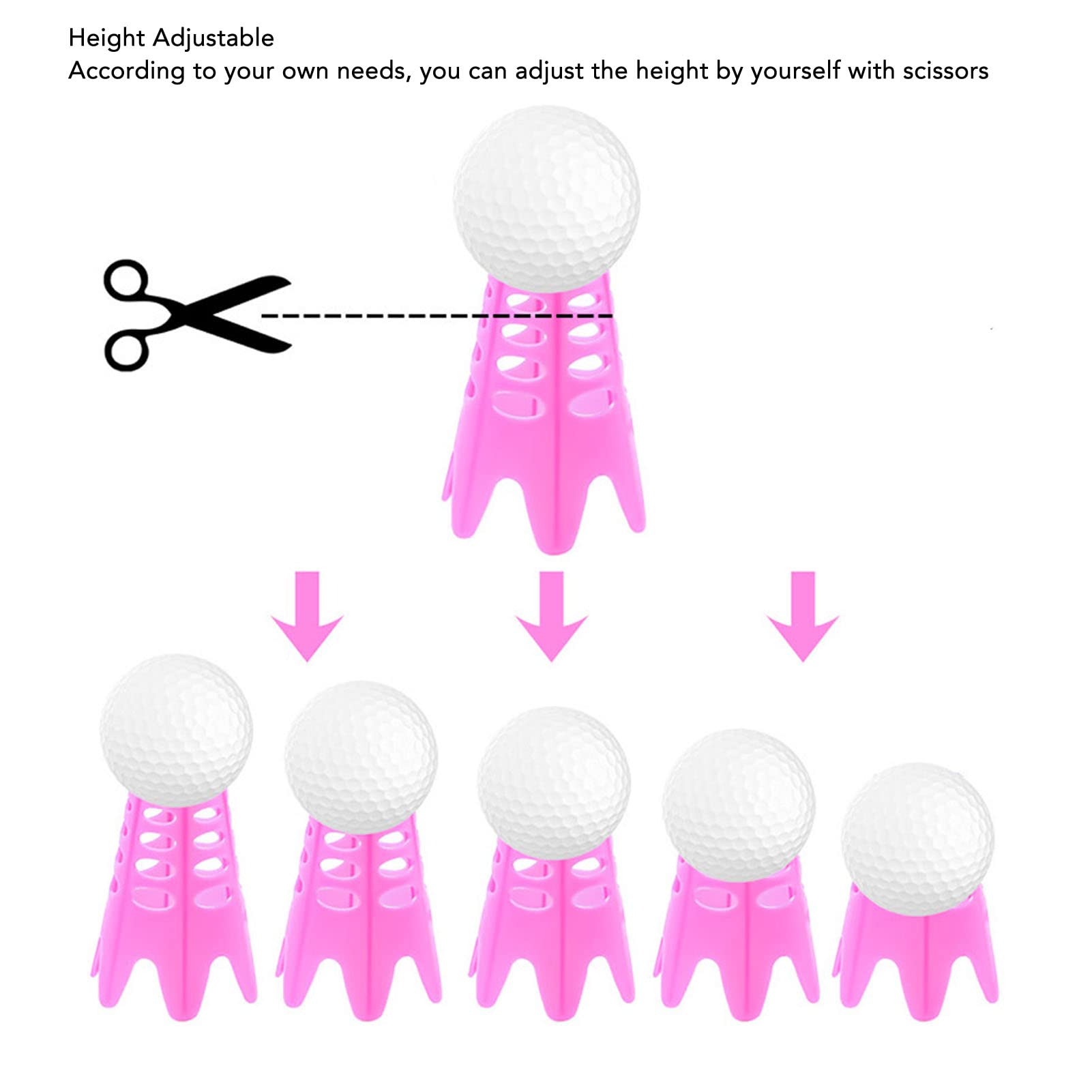 20PCS Plastic Golf Tees, Golf Ball Holder Resistanceless Golf Simulator ...