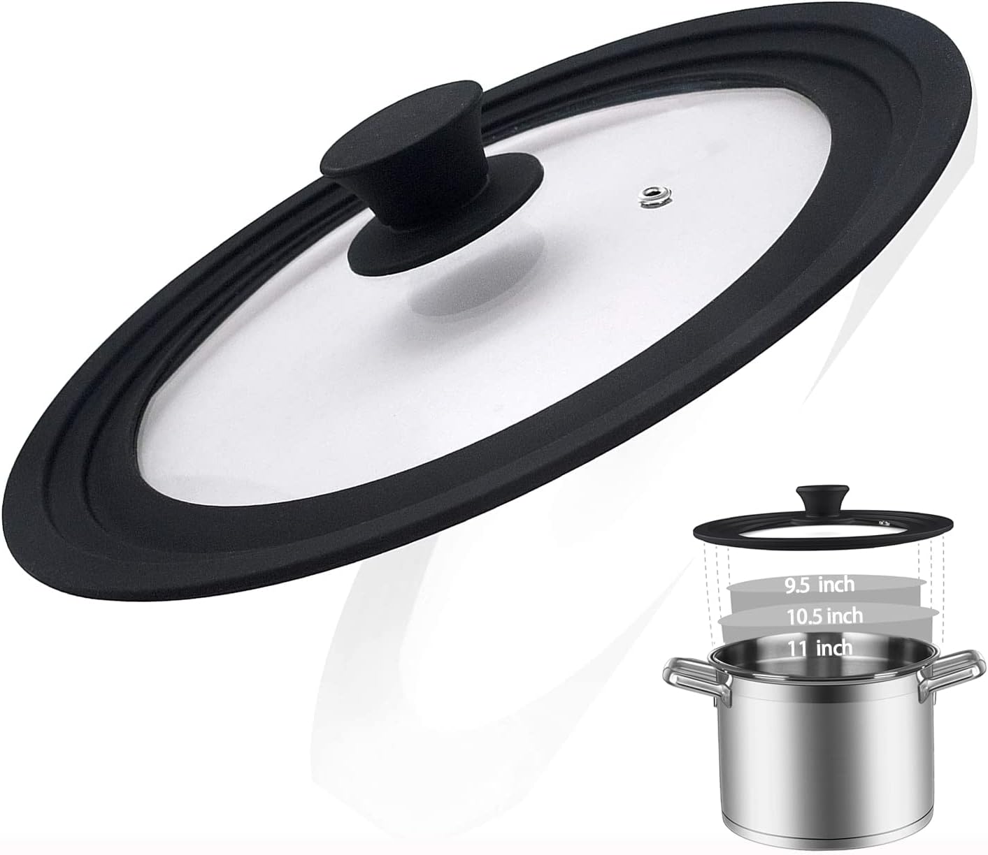 Amazon.com: Universal Lid for Pots,Pans and Skillets - Tempered Glass ...