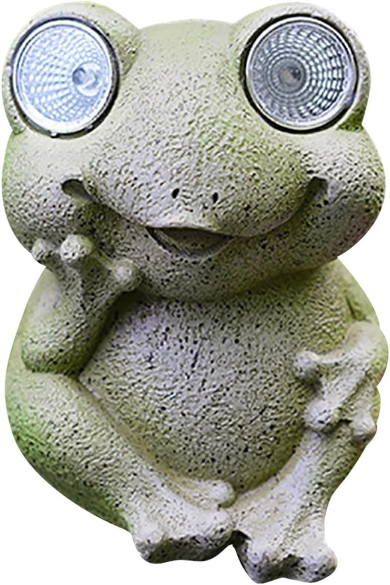 Amazon.com: VIVIANYO HD Frog Garden Statues with Solar Eye Light 4 ...