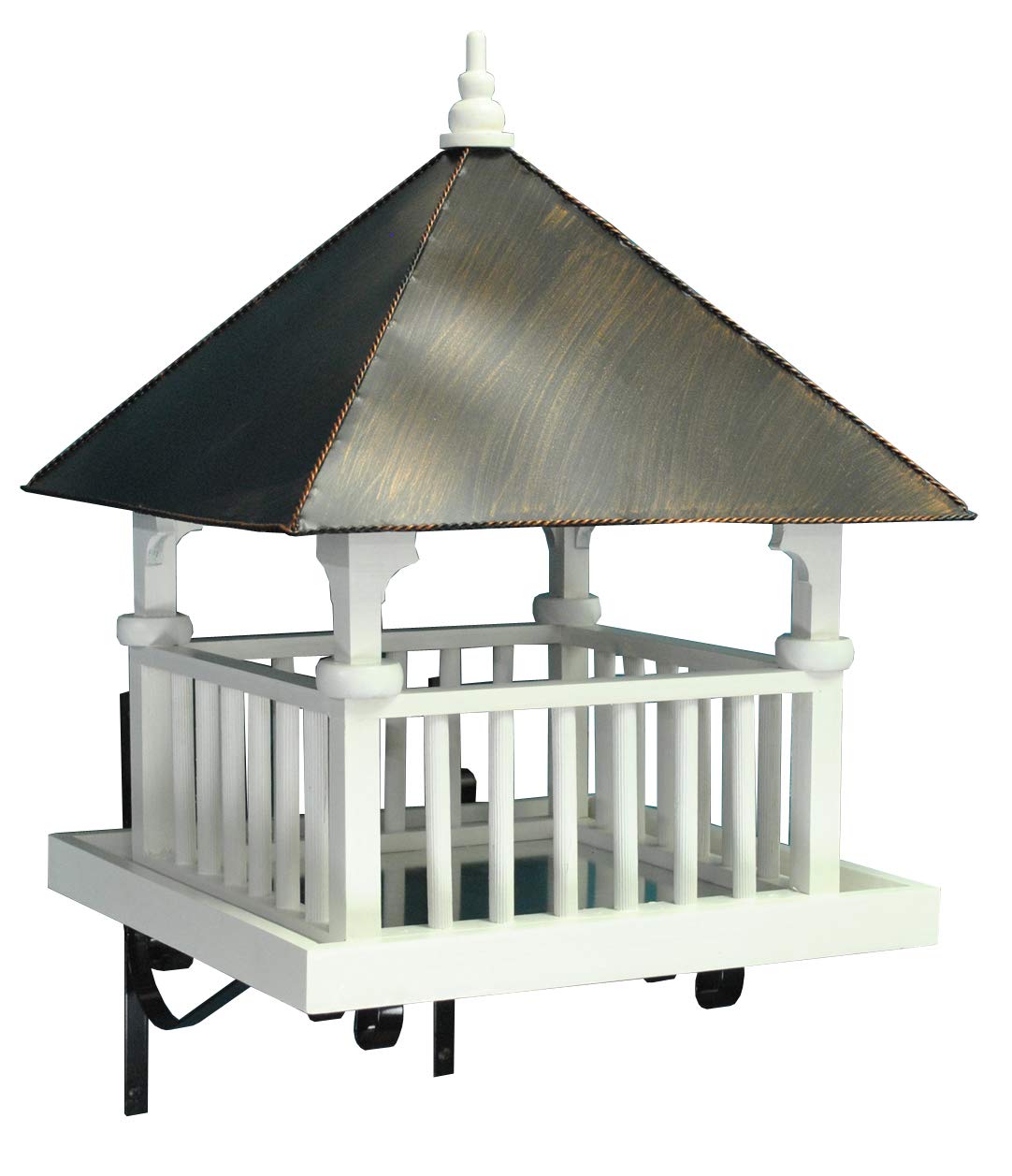 Selections Wooden Painted Bird Table with Wall Mount and Metal Roof ...