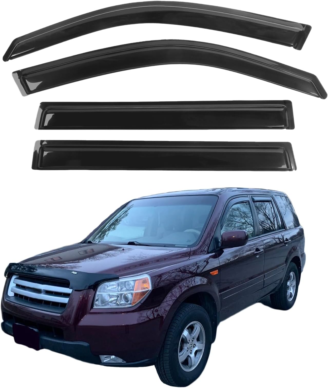Amazon.com: Rain Guards Compatible with 2003-2008 Honda Pilot, Durable ...