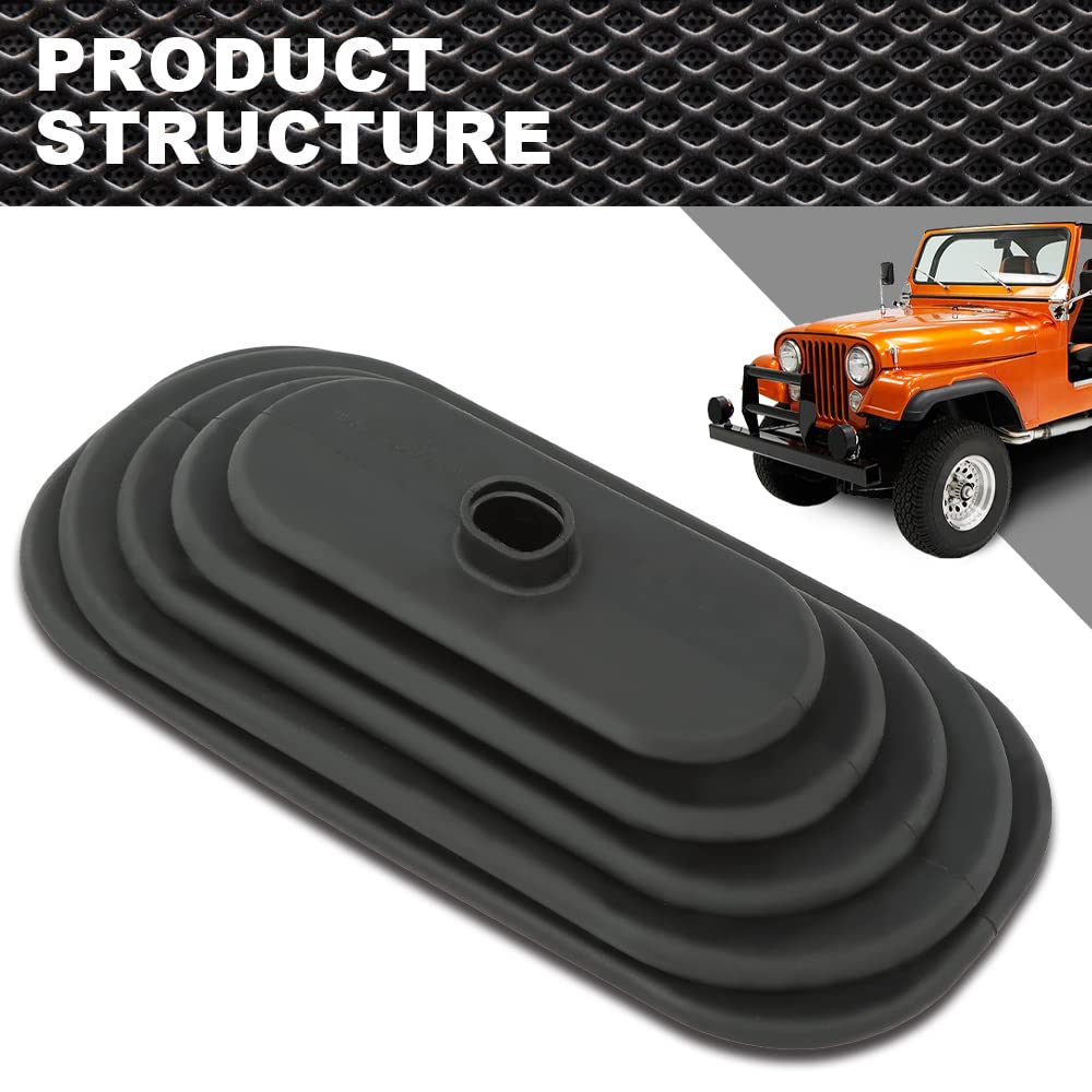 Snapklik.com : CROSSDESIGN Transfer Case Shift Boot Black Rubber Compatible