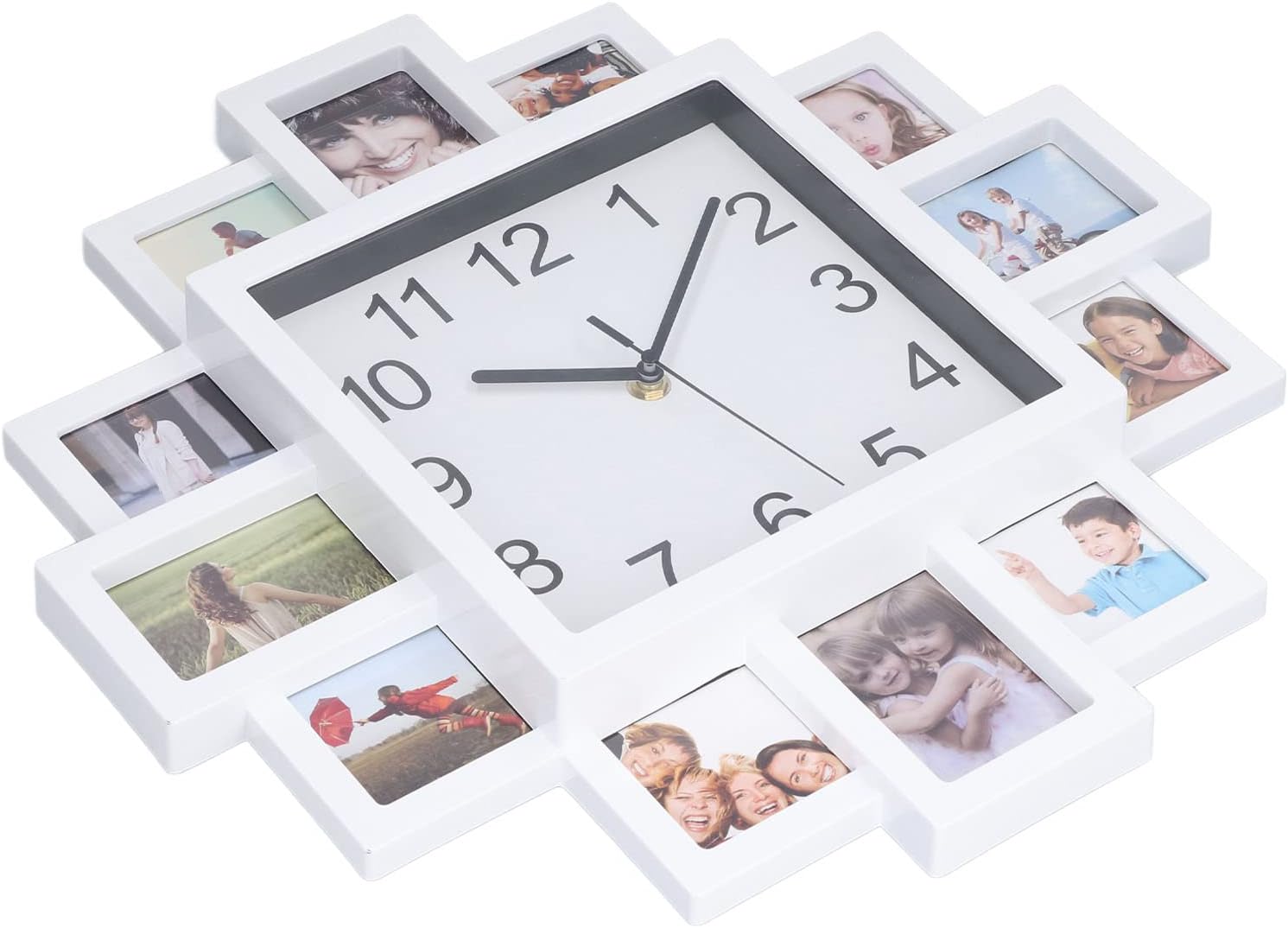 Sanfly Wall Clock with Picture Frames, Photo Clock for Diy Pictures ...
