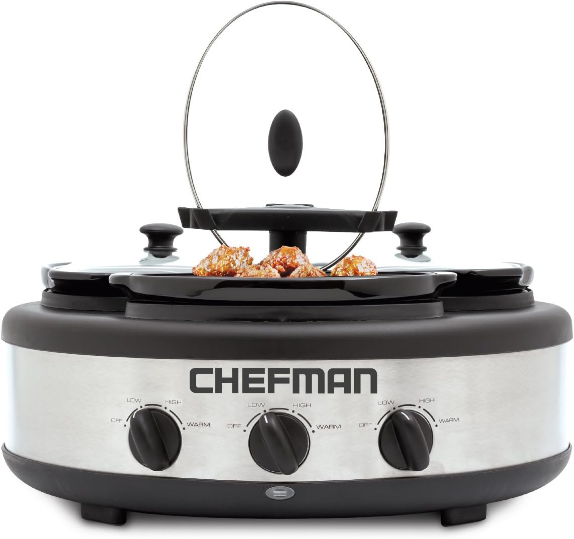 Amazon.com: Chefman & Buffet Server with 3 Removable 1.5 Qt. Oval ...