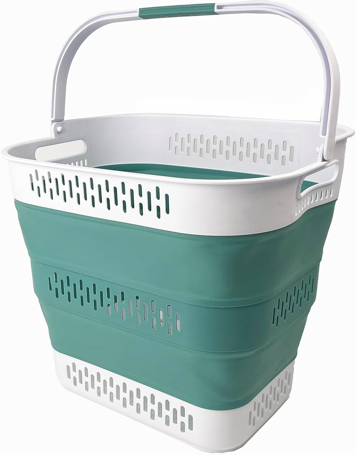 SAMMART 40L Collapsible Plastic Laundry Basket with Handles - Foldable ...