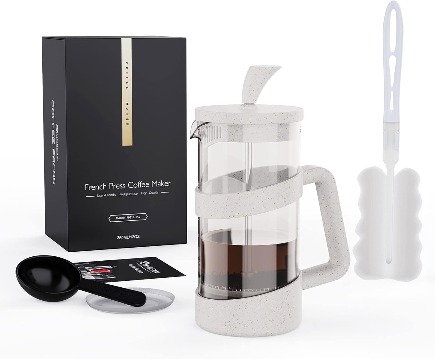 Amazon.com: Generic Mini French Press Coffee Maker 12oz, 350ml, White: Home & Kitchen
