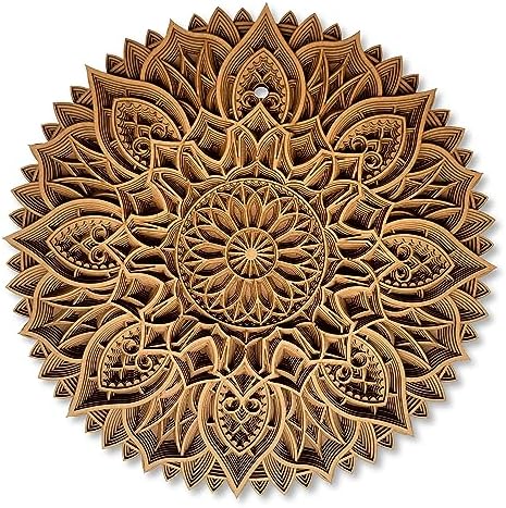 Gloridec 3D Wooden Mandala Wall Art | Multi-Layered Round MDF Wall ...