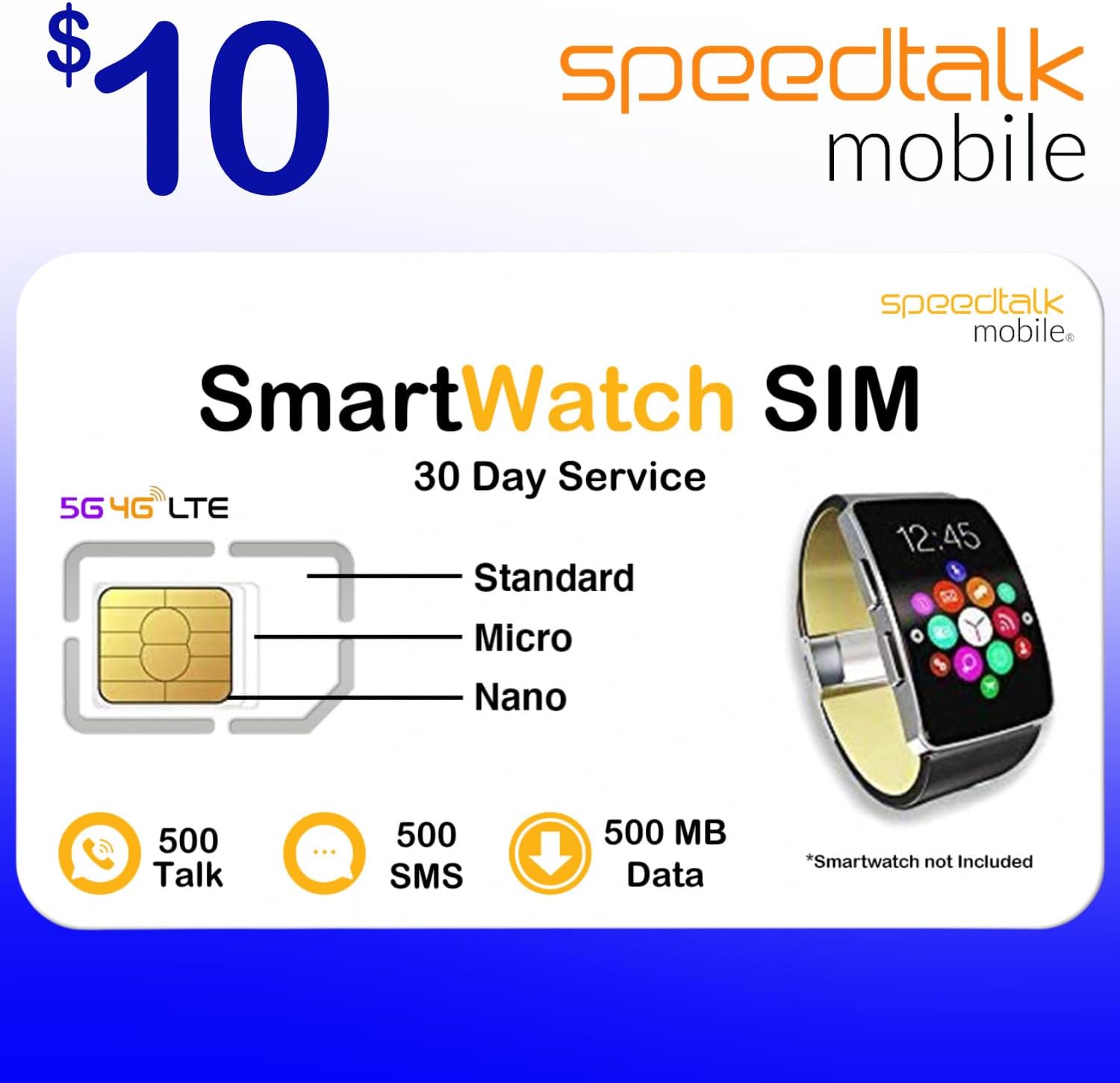Amazon.com: Padfender SpeedTalk Mobile Smart Watch SiM Card | 3 in 1 ...