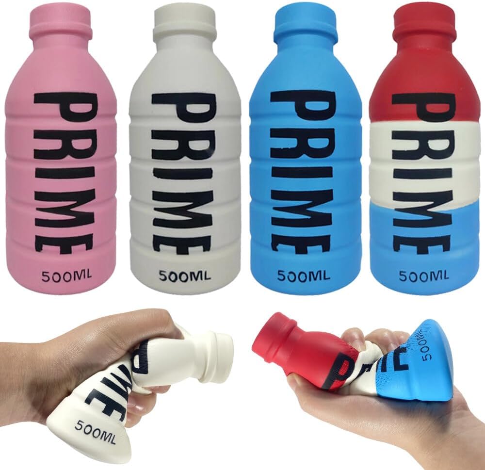 AVCXEC 4 Pieces Prime Bottle Squishy Toys, Prime Bottle Soft Squeeze ...